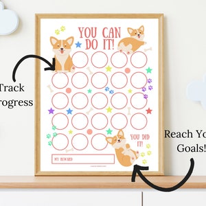 Corgi Kids Reward Chart: Potty Training, Chores (printable) - Etsy