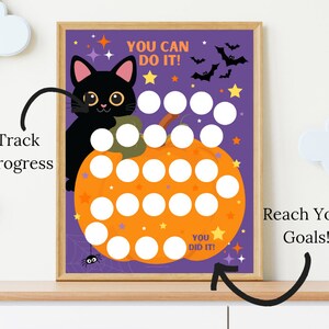 Printable Halloween Sticker Chart for Kids, Behavior Chart, Potty ...