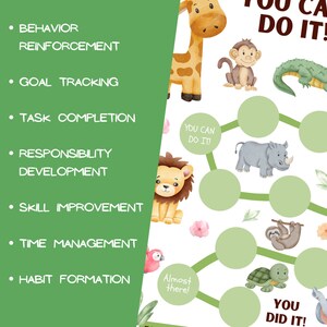 Printable Zoo Reward Chart for Kids, Jungle Potty Training Chart for ...