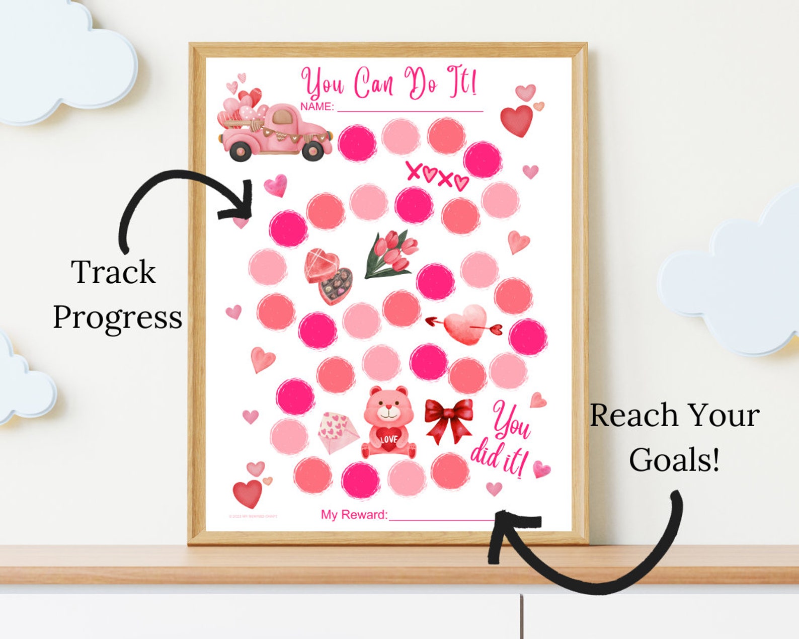 Valentine Reward Chart Printable Heart Reward Chart Reward - Etsy