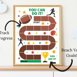 Football-themed Printable Reward Chart for Boys: Behavior, Potty ...