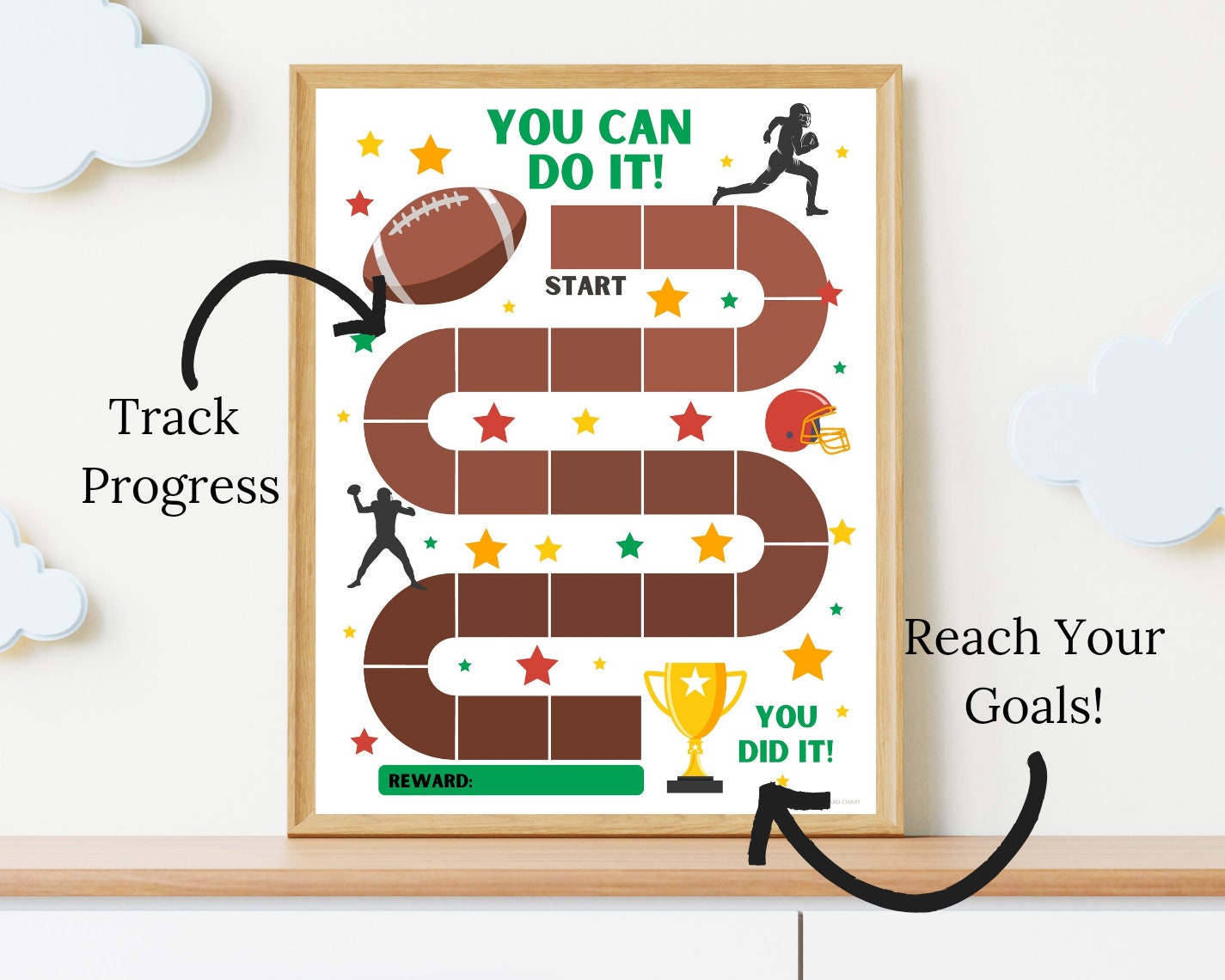 Football Reward Chart Printable Kids Reward Chart Behavior Chart Boys ...