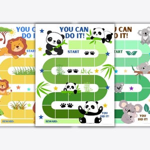 Printable Zoo Animal Reward Chart, Bundle, Jungle Reward Chart, Zoo ...