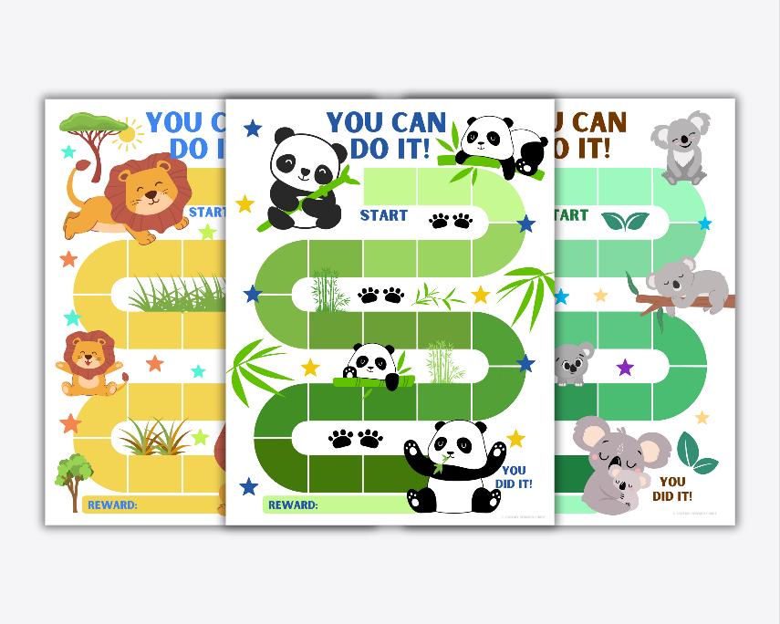 Printable Zoo Animal Reward Chart, Bundle, Jungle Reward Chart, Zoo ...