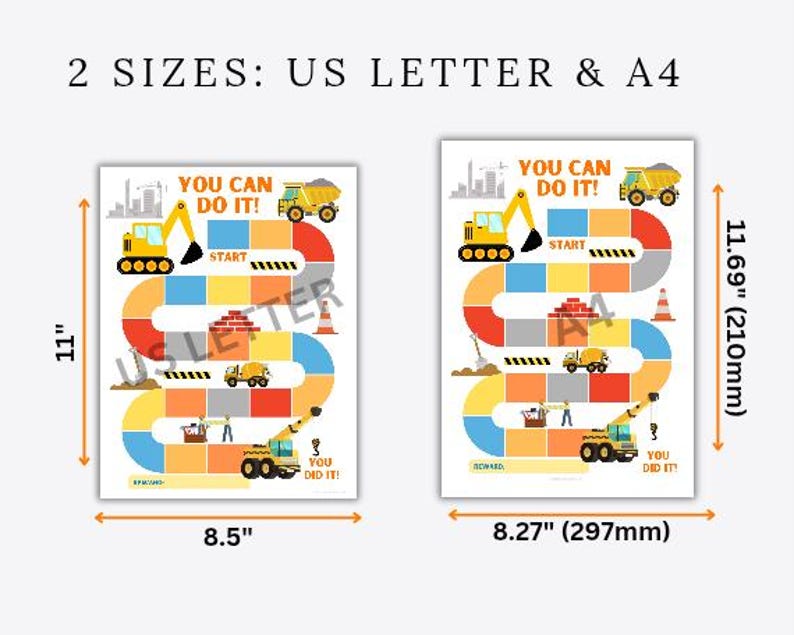 Printable Toddler Reward Chart, Construction Digger, Excavator, Backhoe ...
