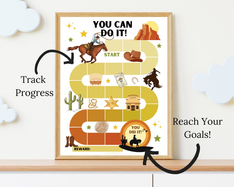 Wild West Reward Chart Printable Cowboy Potty Training Chart - Etsy