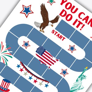Printable Patriotic Reward Chart, 4th of July Sticker Chart for Kids ...
