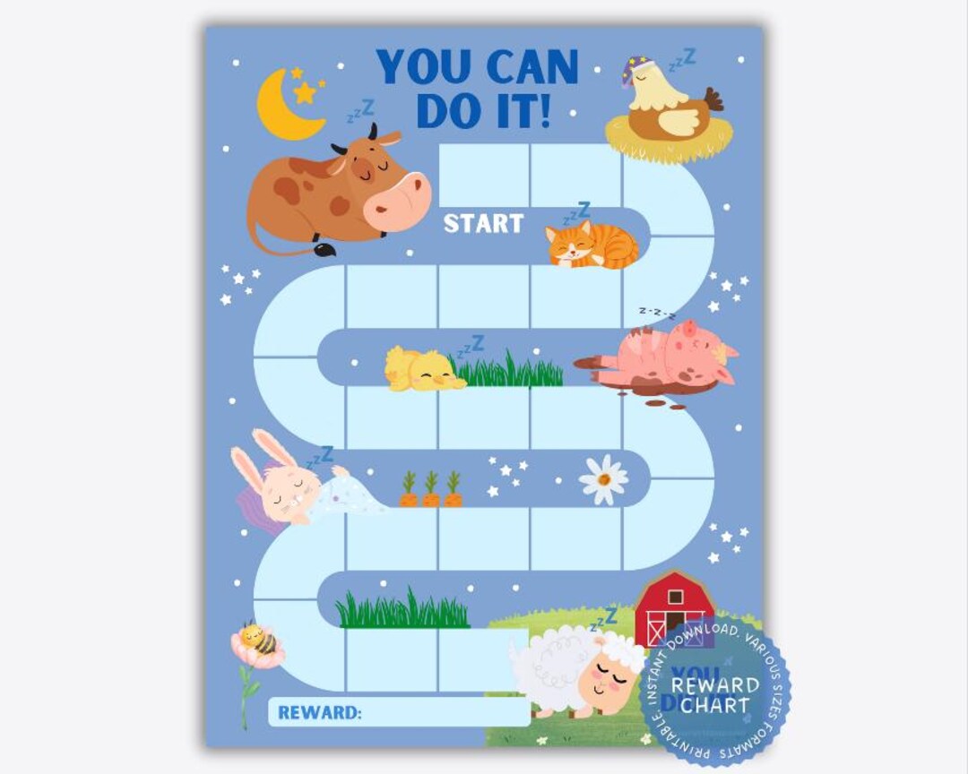 Bedtime Reward Chart for Toddlers – Sleep Training Sticker Chart ...