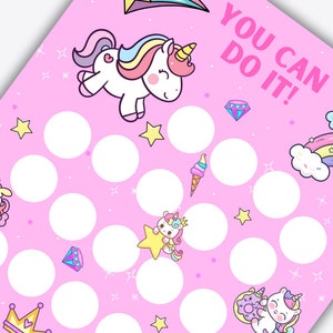 Unicorn Reward Chart Printable, Girls Sticker Chart, Potty Training ...