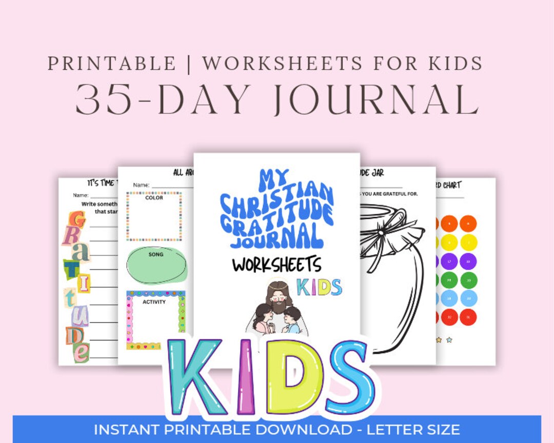 Gratitude Journal Worksheets for Kids Journal Prompts for - Etsy