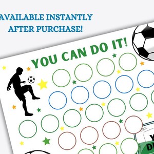Soccer Reward Chart for Boys, Behavior Chart, Kids Sticker Chart, Goal ...