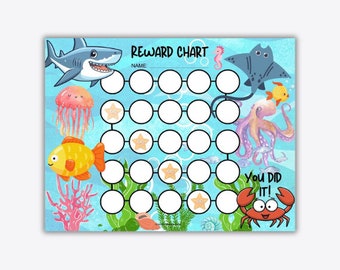 Printable Ocean Potty Reward Chart - Etsy