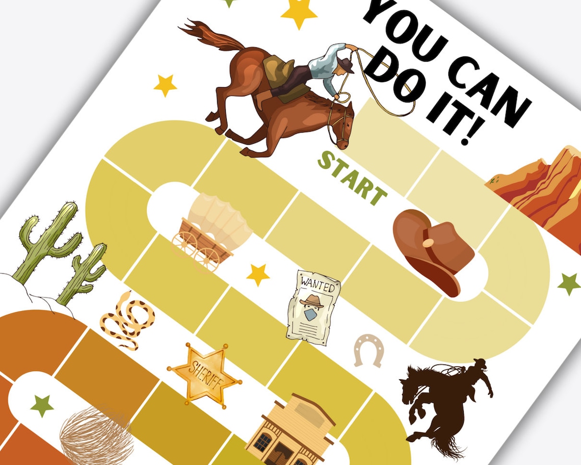 Wild West Reward Chart Printable Cowboy Potty Training Chart - Etsy