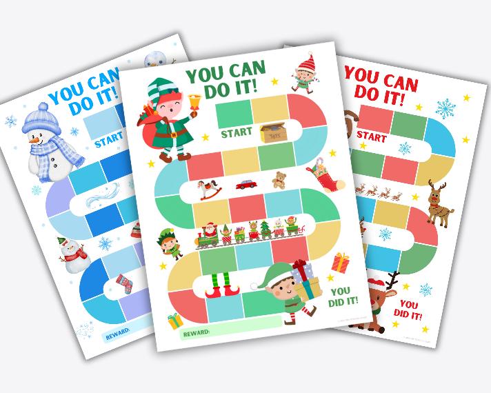 Christmas Reward Chart Bundle, Holiday Kids Sticker Chart Printable ...