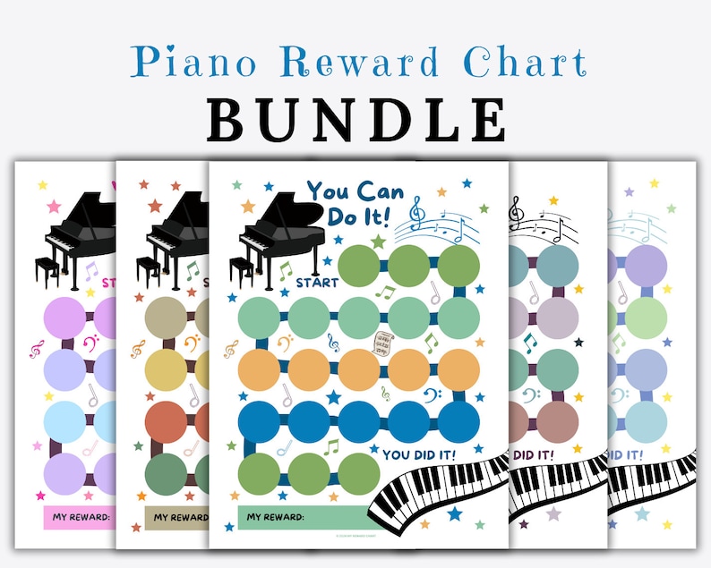 Printable Music Reward Charts, Music Practice Chart, Kids Reward Chart ...