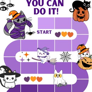 Halloween Cat Reward Chart, Printable Kids Reward Chart, Cat Sticker ...