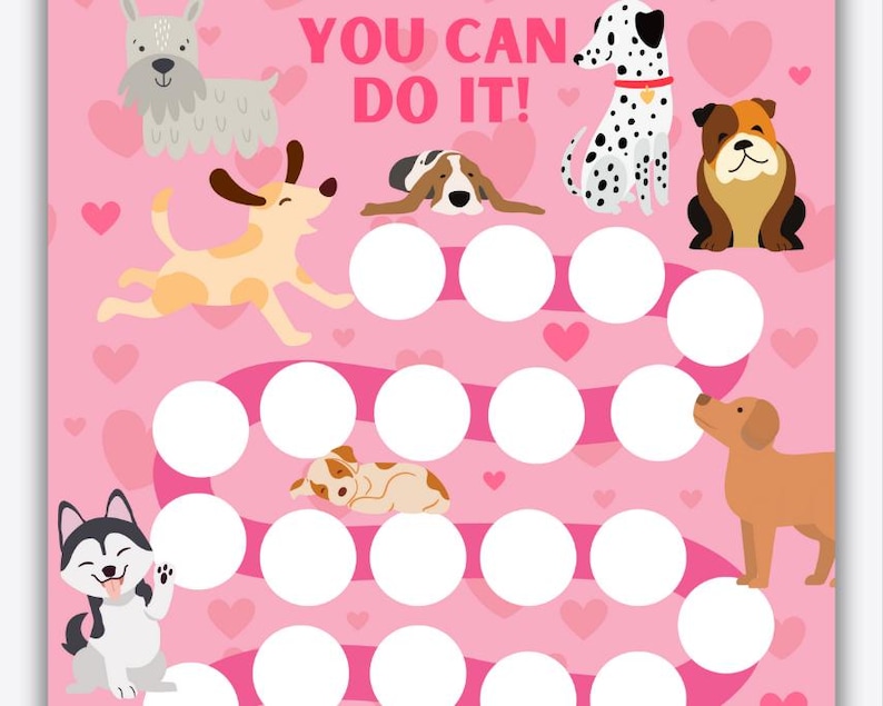 Printable Puppy Reward Chart for Kids: Potty Training, Chores, Goals ...