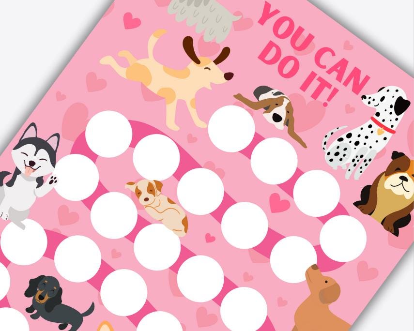 Printable Puppy Reward Chart for Kids: Potty Training, Chores, Goals ...