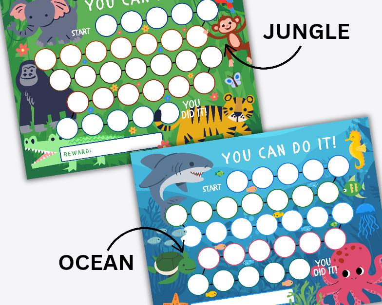 Animal Reward Charts Bundle: Habit Tracker, Classroom Printable (PDF ...