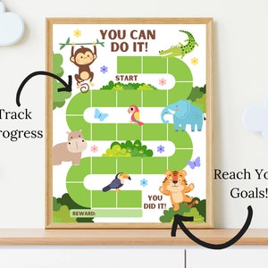 Printable Reward Chart, Jungle Reward Chart, Zoo Sticker Chart, Monkey ...