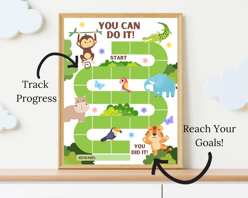 Printable Reward Chart, Jungle Reward Chart, Zoo Sticker Chart, Monkey ...