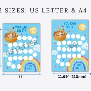 Noah’s Ark Reward Chart, Printable Toddler Behavior & Potty Training ...