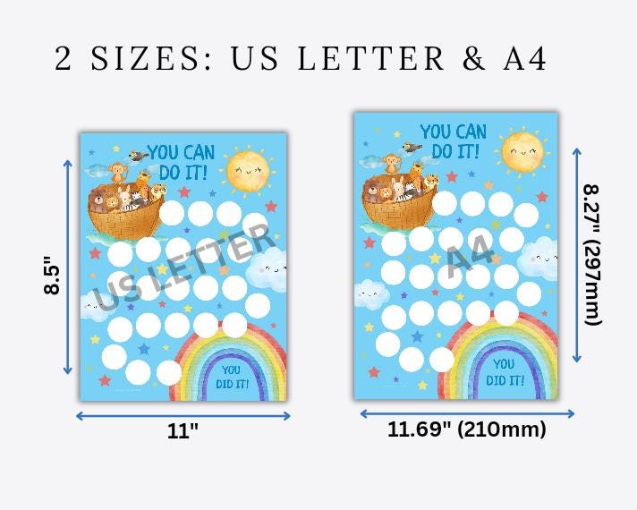Noah’s Ark Reward Chart, Printable Toddler Behavior & Potty Training ...