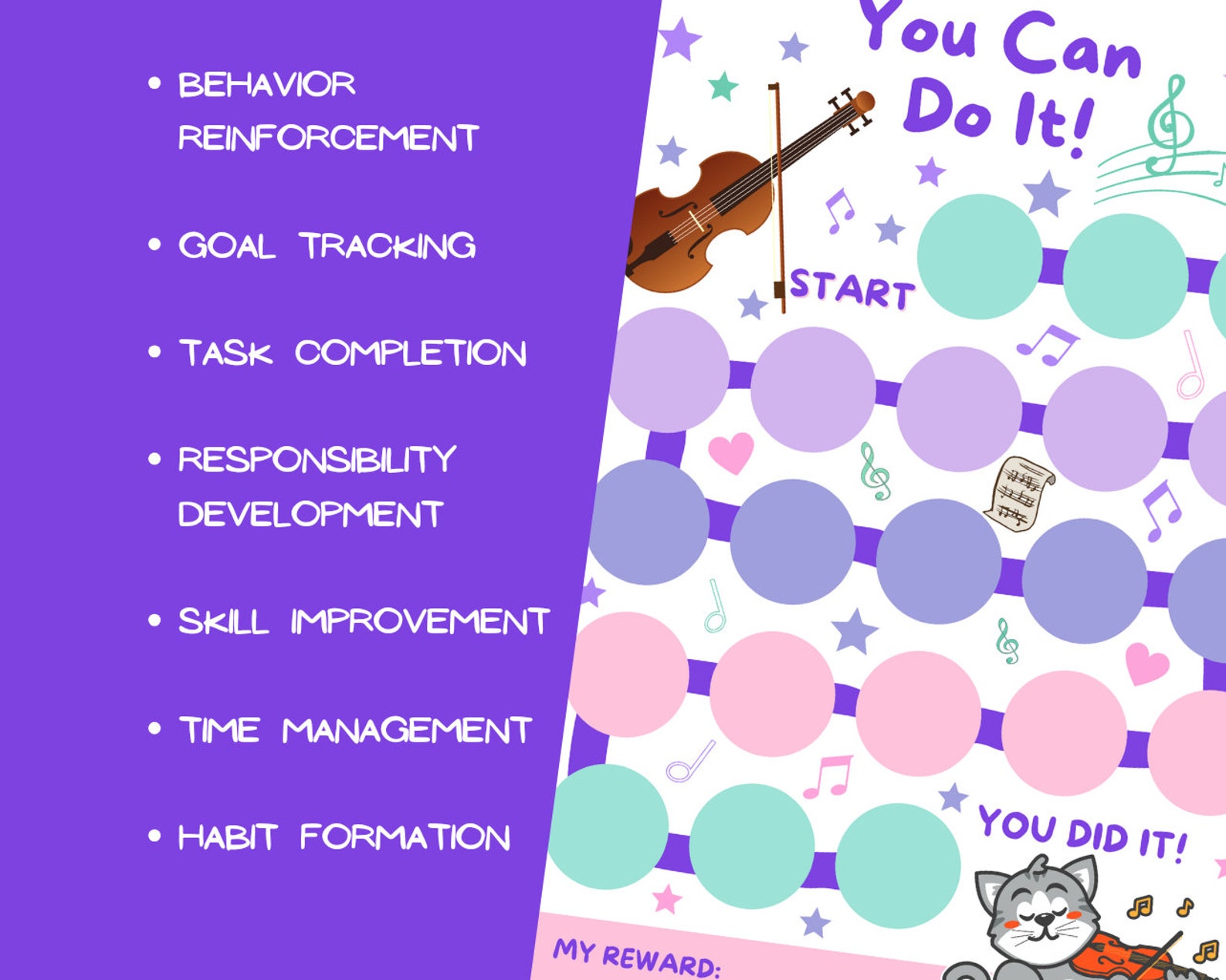 Printable Violin Practice Reward Chart (PDF & PNG) - Etsy