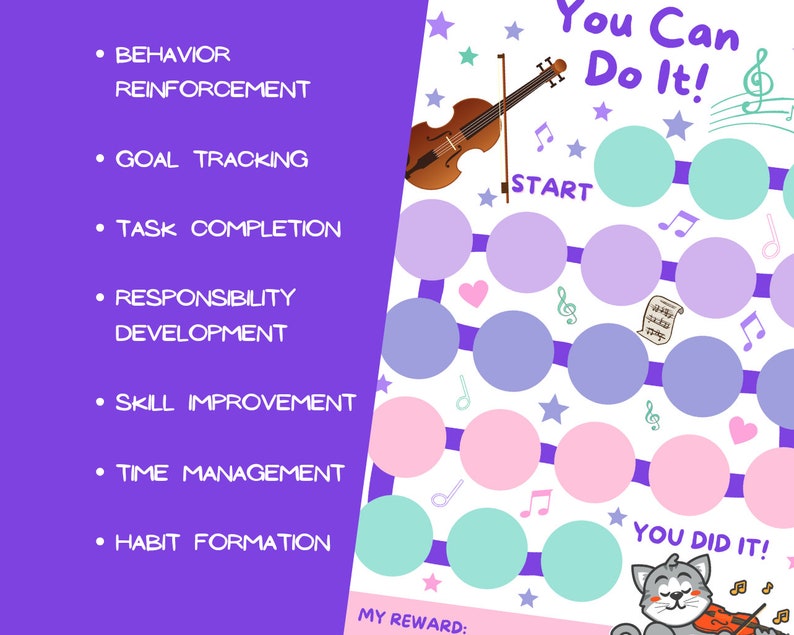 Printable Violin Reward Chart, Music Reward Chart, Violin Practice ... Printable Violin Reward Chart, Music Reward Chart, Violin Practice ...
