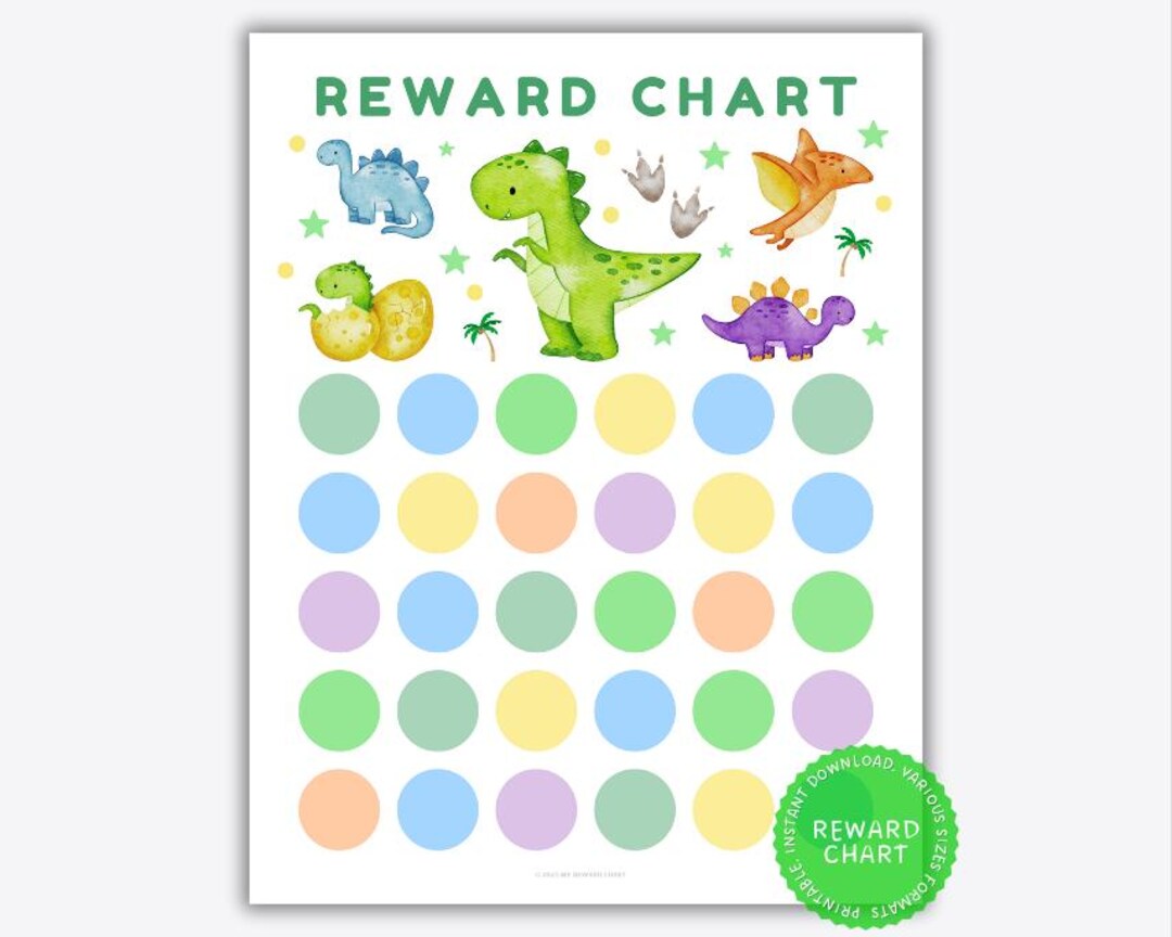 Dinosaur Potty Training Chart for Toddlers – Dino Sticker Reward Chart ...