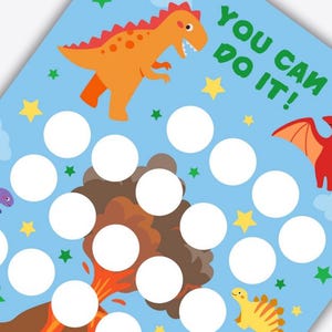 Dinosaur Reward Chart, Printable Potty Training Chart, Kids Behavior ...