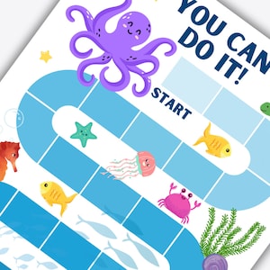 Reward Chart Printable, Kids Reward Chart, Potty Training Chart, Ocean ...