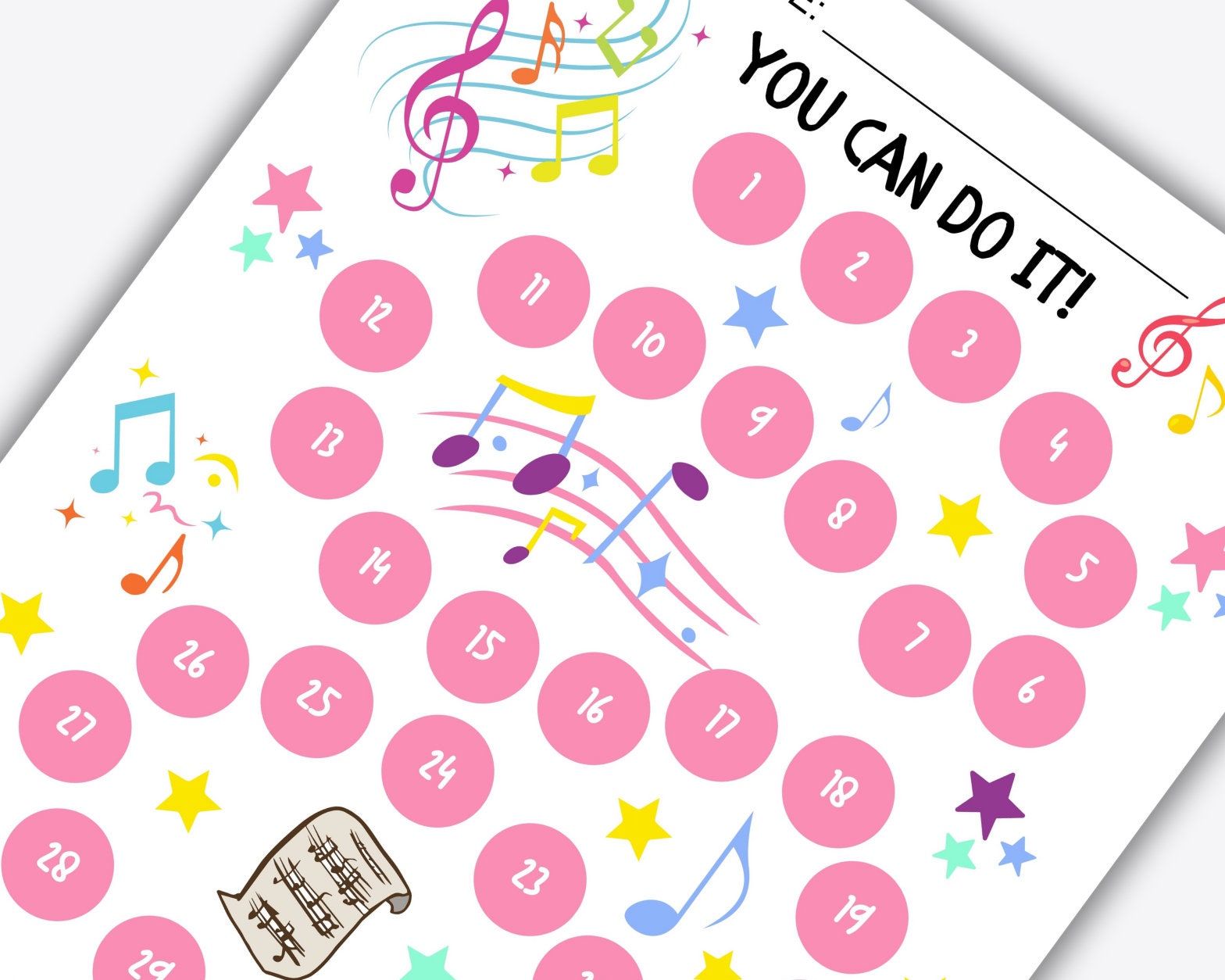 Printable Music Practice Reward Chart for Kids (PDF) - Etsy