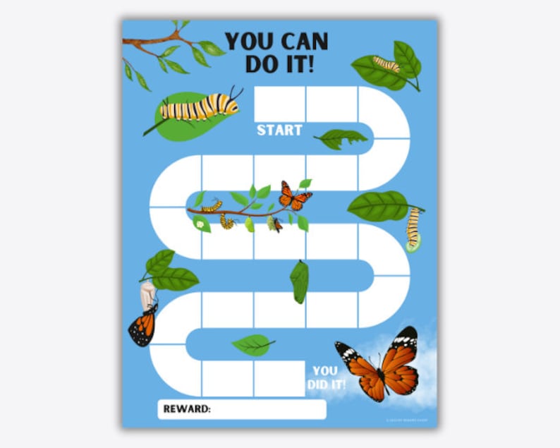 Printable Caterpillar Reward Chart Transform Into a - Etsy