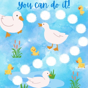 Duck Reward Chart Printable: Kids Potty Training, Chore Chart (PDF) - Etsy