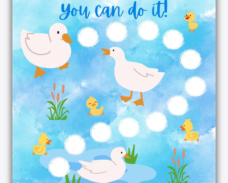 Duck Reward Chart Printable, Kids Potty Training Chart, Behavior Chart ...