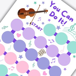 Printable Violin Reward Chart, Music Reward Chart, Violin Practice ...