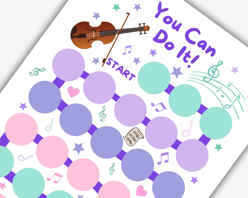 Printable Violin Reward Chart, Music Reward Chart, Violin Practice ...