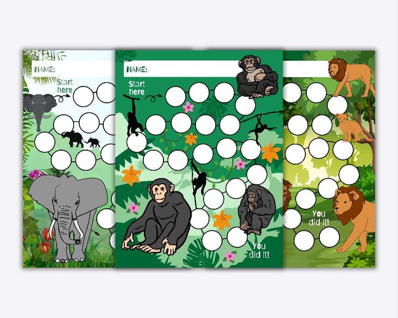 Printable Zoo Animal Reward Charts: Behavior, Potty Training (PDF) - Etsy