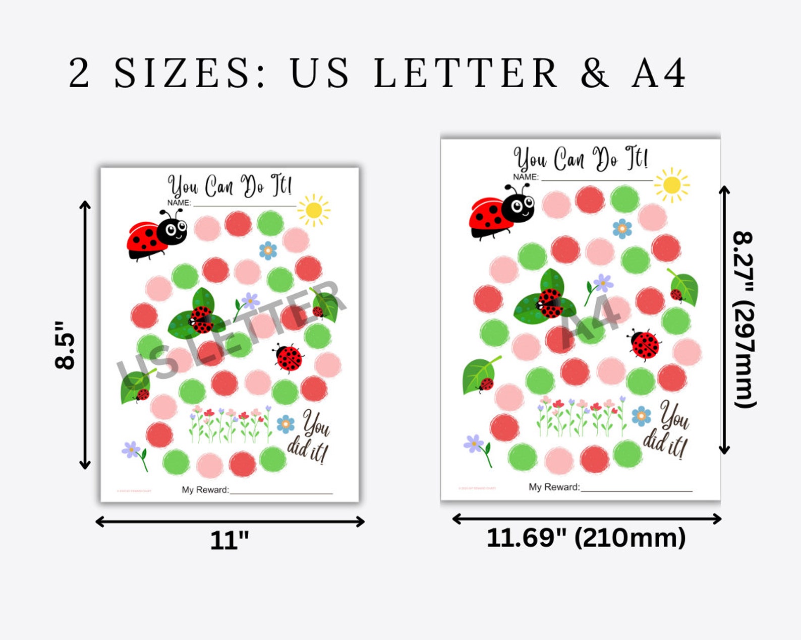 Printable Ladybug Reward Chart: Kids Behavior & Potty Training (digital ...