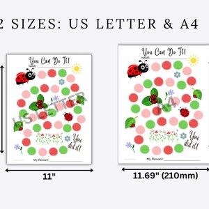 Printable Ladybug Reward Chart: Kids Behavior & Potty Training (digital ...