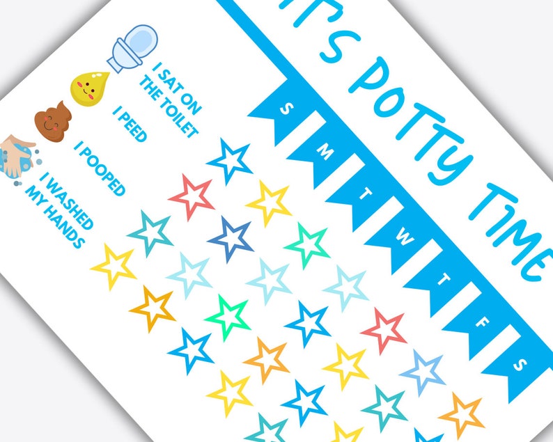 Potty Training Chart Download, Printable, Reward Chart, Toddler ...