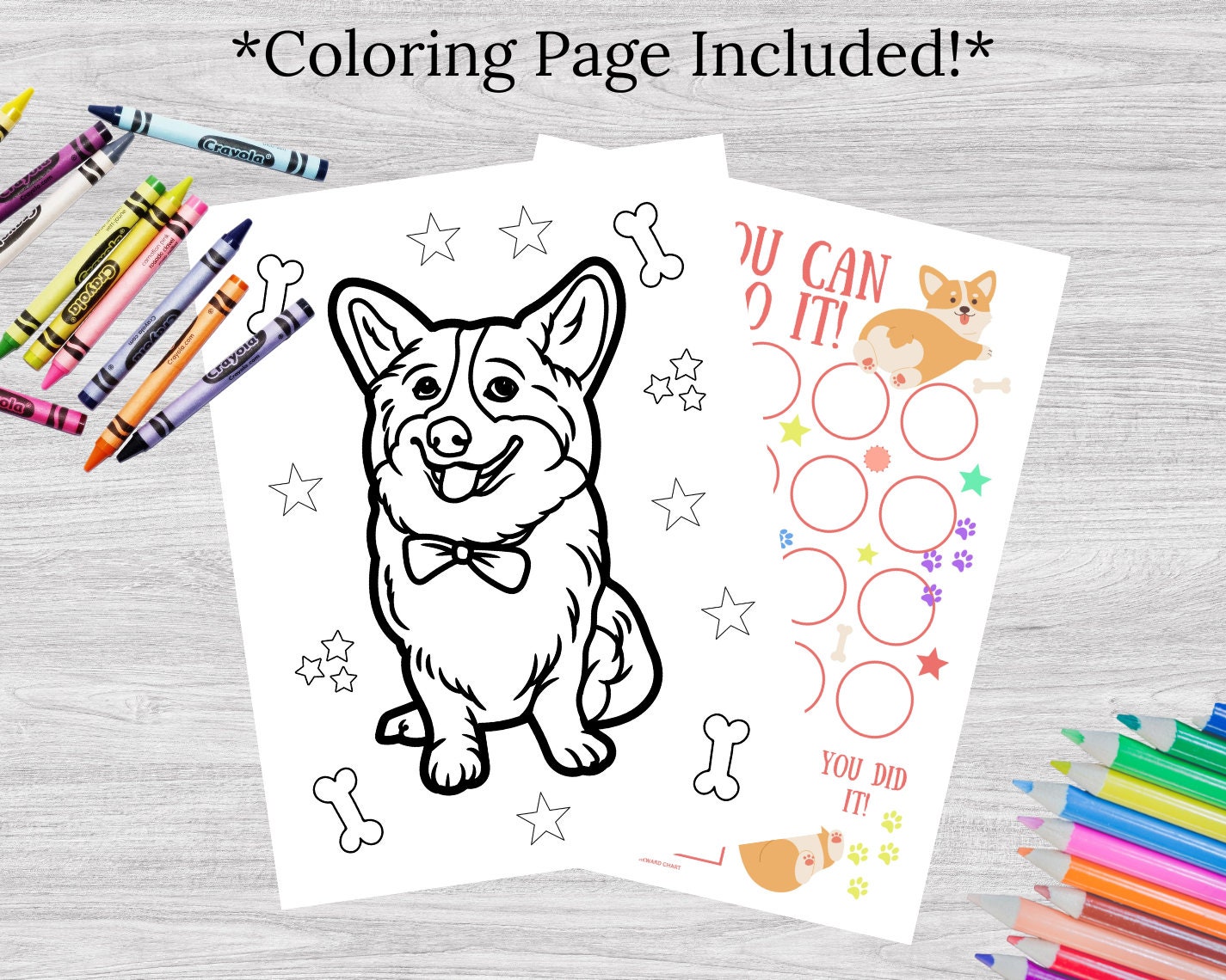 Corgi Reward Chart Printable Reward Chart Kids Reward Chart - Etsy