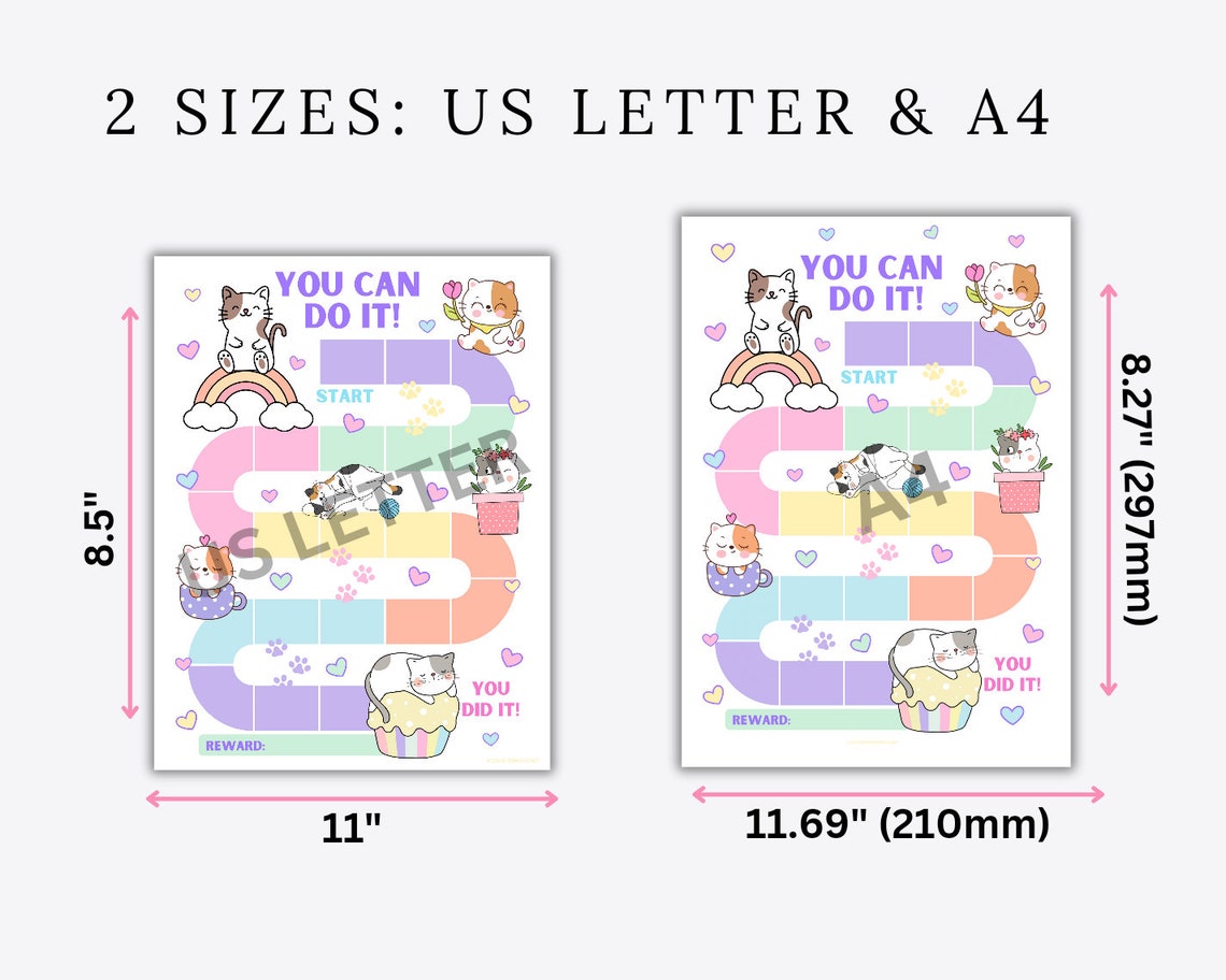 Cat Reward Chart Printable Kids Reward Chart, Instant Download Behavior ...