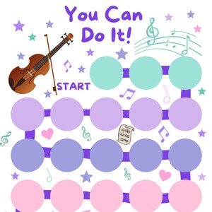 Printable Violin Reward Chart, Music Reward Chart, Violin Practice ...