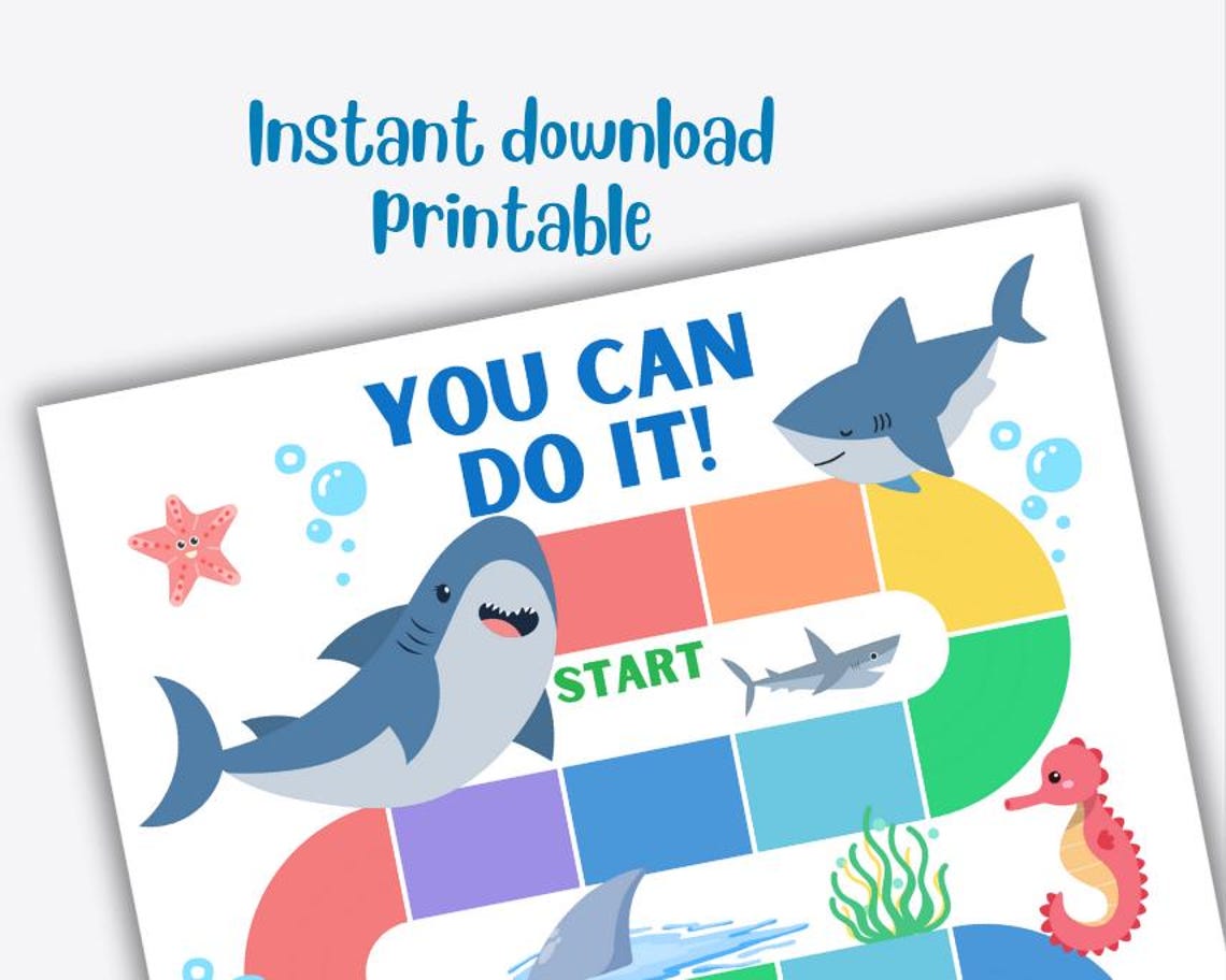 Shark Reward Chart: Ocean Theme, Potty Training, Behavior Tracker (PDF ...