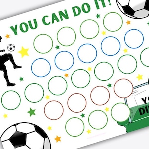 Soccer Reward Chart for Boys, Behavior Chart, Kids Sticker Chart, Goal ...