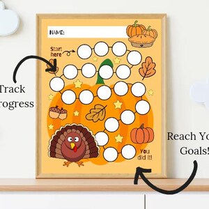 Fall Turkey Reward Chart: Thanksgiving Potty Training (printable) - Etsy