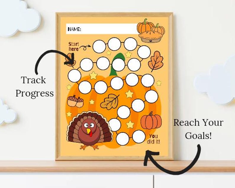 Fall Turkey Reward Chart: Thanksgiving Potty Training (printable) - Etsy