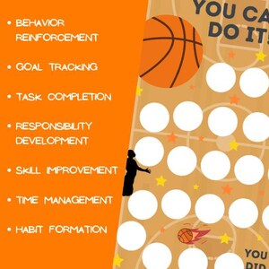 Basketball Reward Chart, Sport Reward Chart, Basketball Sticker Chart ...